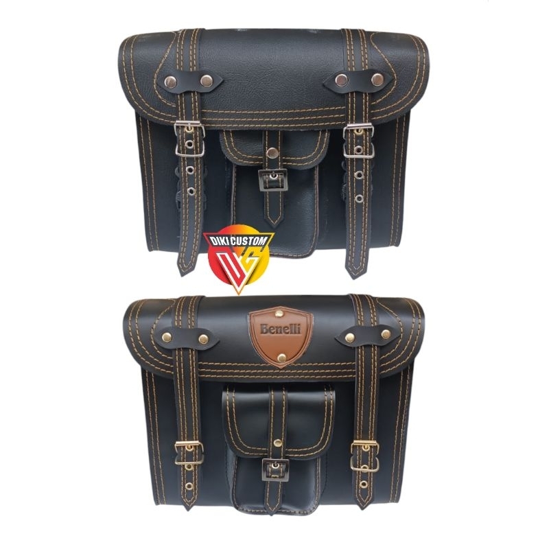 Benelli w175 royal Enfield motorcycle side bag classic custom ...