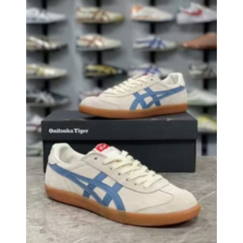 Onitsuka Tiger Tokuten Cream Blue Sole Gum Shoes Casual Sneakers ...