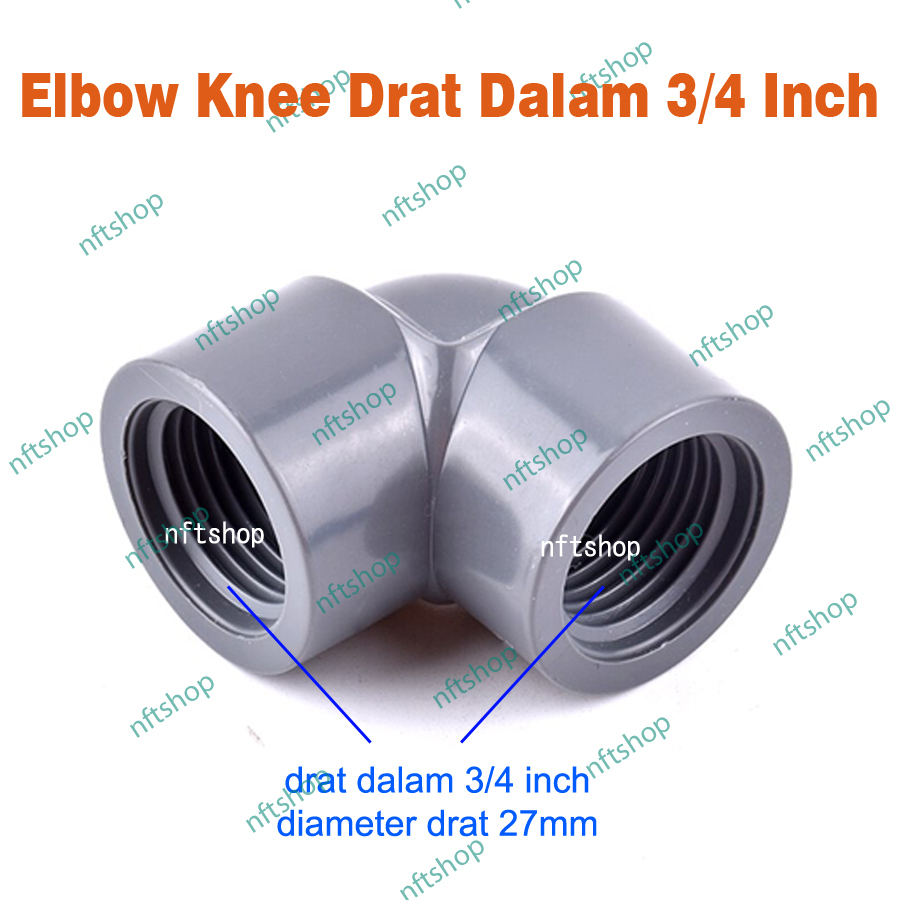 Double Nepel Sok Knee Keni Elbow PVC Thread Fittings in 3/4 Inch ...