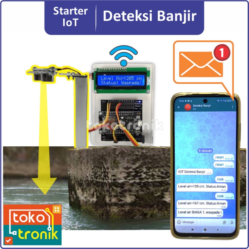 Starter IoT Flood Detection ESP8266 Complete with Coding and Tutorial | Shopee Philippines