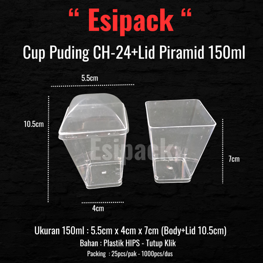 CH Pudding Cup: 24 + Lid Desert Cup Jelly Cup Mold (25pcs/ pack ...