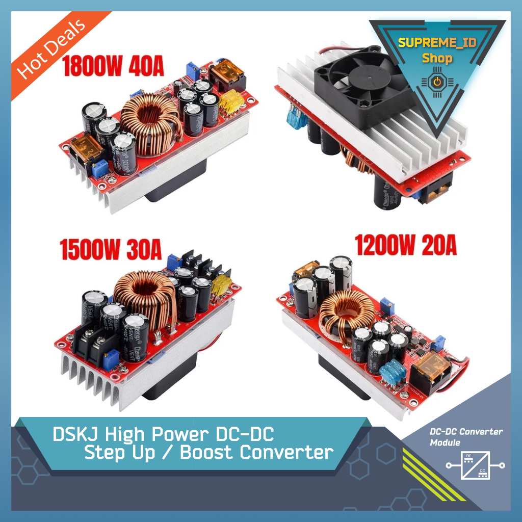 High Power DC-DC Step Up Boost Converter + Active Cooling | 1200w 20A | 1500w 30A | 1800w 40A ...