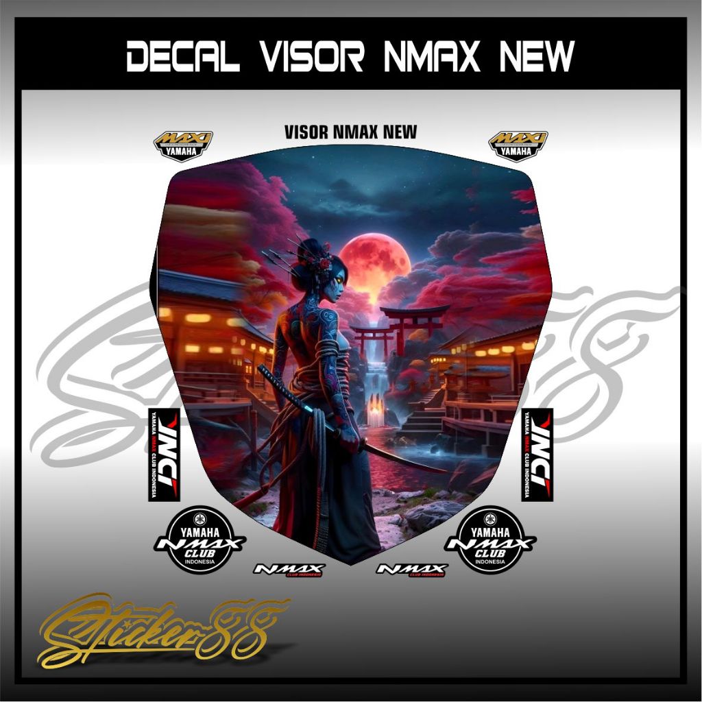Yamaha Decal Visor NMAX NEW GRAPHICS YAKUZA GIRL / STICKER WHINSHIELD ...