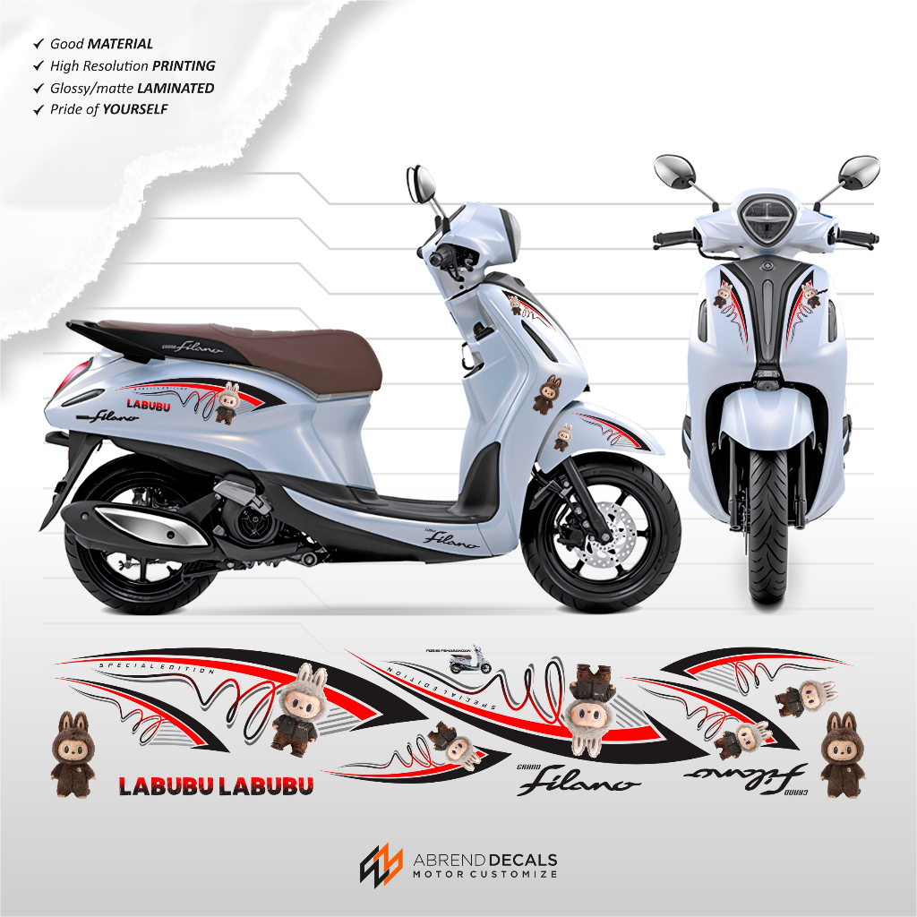 Transparent FILANO LABUBU STRIPING / YAMAHA GRAND FILANO MOTORCYCLE ...