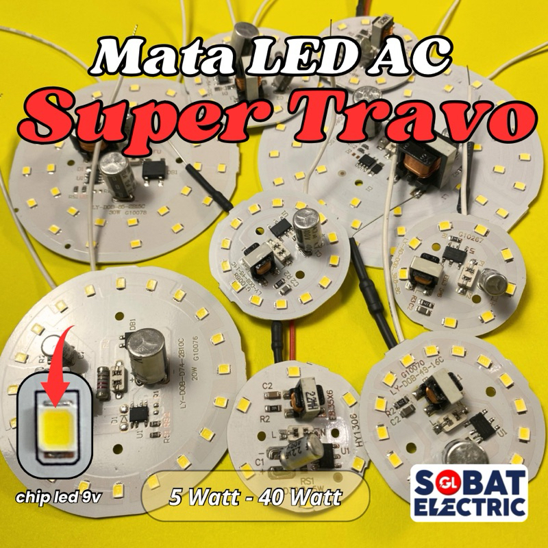 MATA Super Plus Transformer (ACR) AC LED PCB - AC LED Eye DOB with Socket Cable - LED Light ...