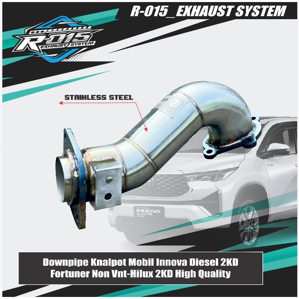 Downpipe Car Exhaust Innova Diesel2KD-Fortuner Non Vnt-Hilux 2KD High ...