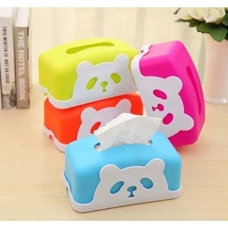 Plastic PANDA CHARACTER TISSUE PLACE BOX RANDOM TISSUE BOX | Shopee ...