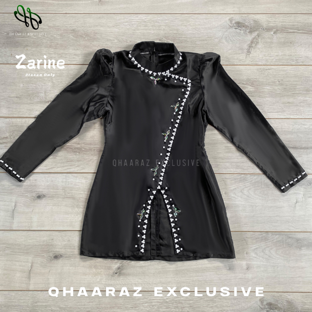 HITAM Zarine Modern Women's Melayu Baju Kurung Tops Slimfit ...