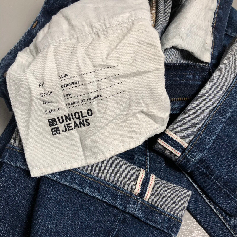 Uniqlo Red Line Selvedge Denim Faded Blue || 52126 | Shopee Philippines