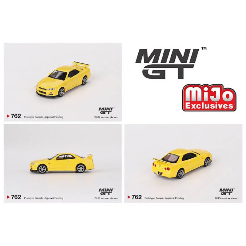 Mini GT No 762 Nissan Skyline R34 V-Spec Lightning Yellow Mijo ...