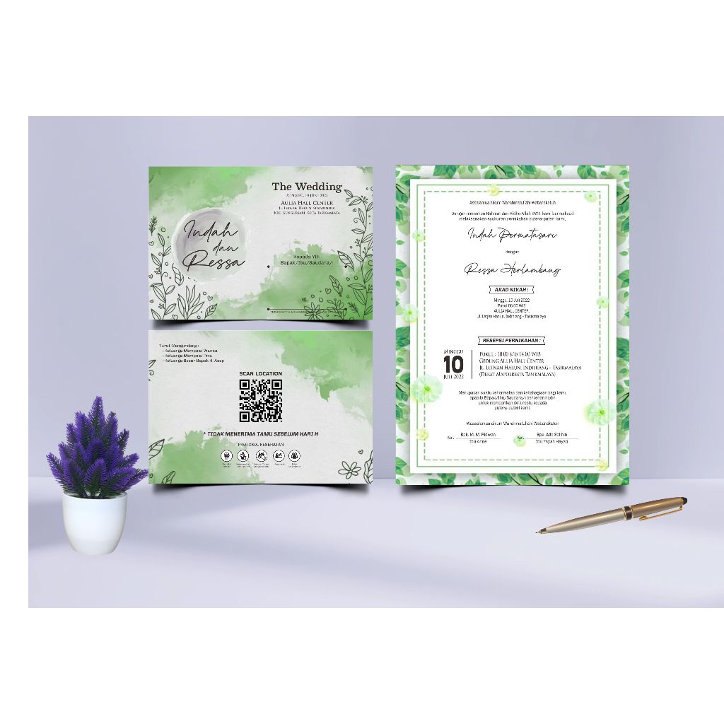 Aqiqah Circumcision Wedding Watercolor Invitation | Shopee Philippines
