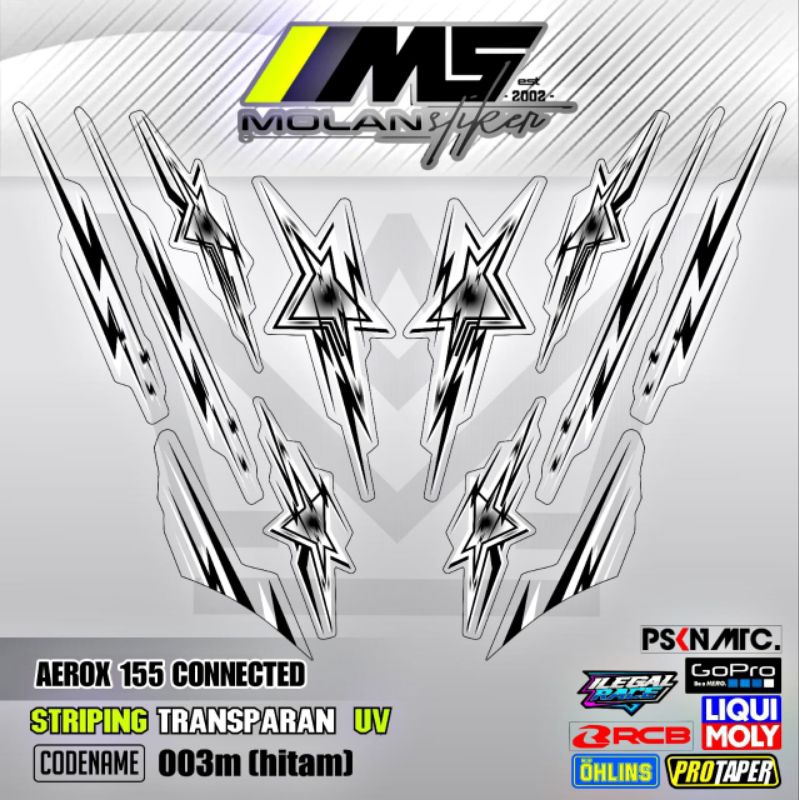 Decal Sticker Striping Transparent Uv Variations Aerox Star Aerox 155 ...