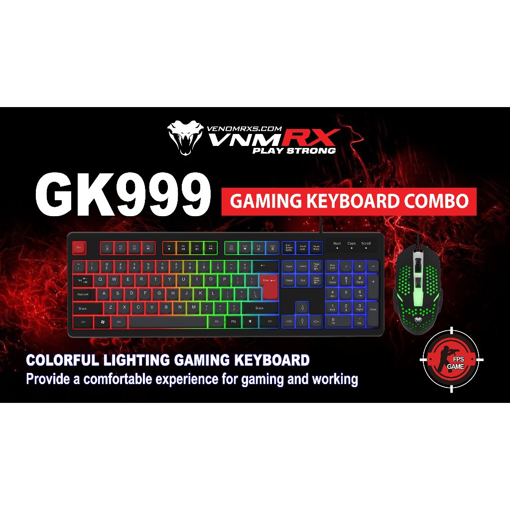 Gk999 VenomRX Combo Gaming Keyboard Mouse | Shopee Philippines