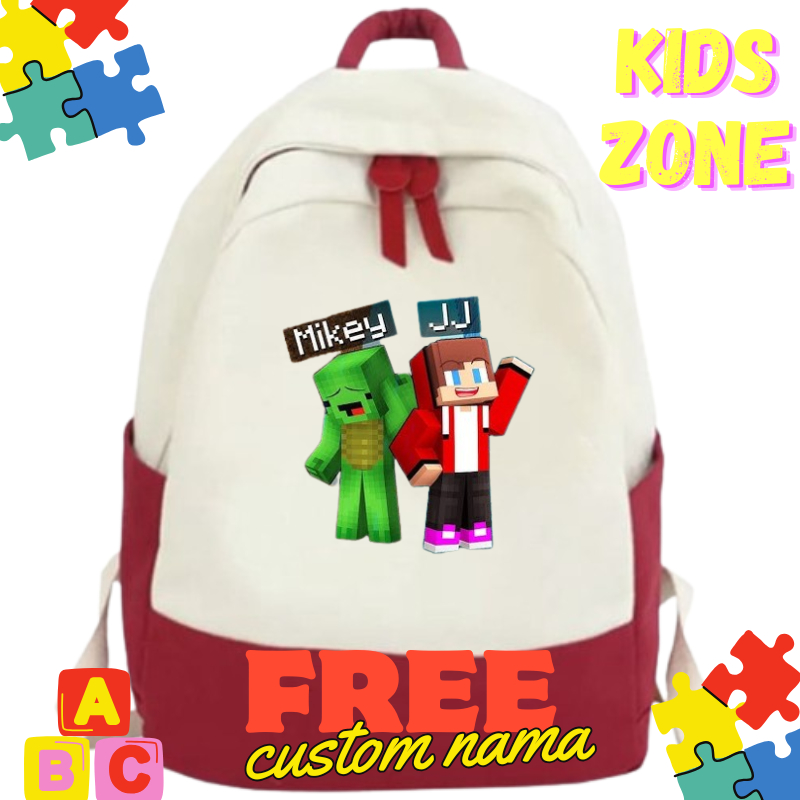 Mikey and JJ Maizen Minecraft Children's Backpack | Shopee Philippines