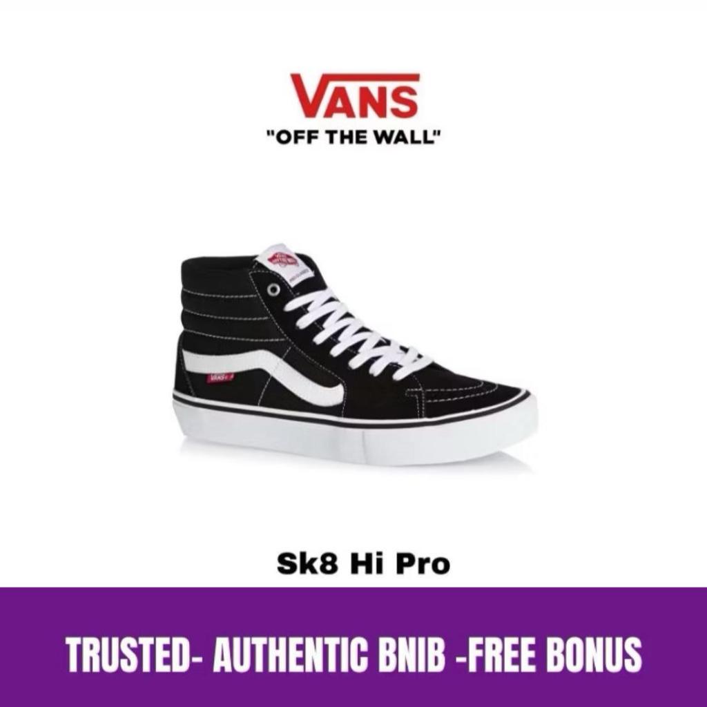 Vans Sk8 Hi Pro Black White Original | Shopee Philippines