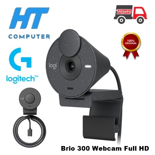 Logitech Brio 300 Webcam Full HD Shutter Privacy & Noise-Reducing Mic ...