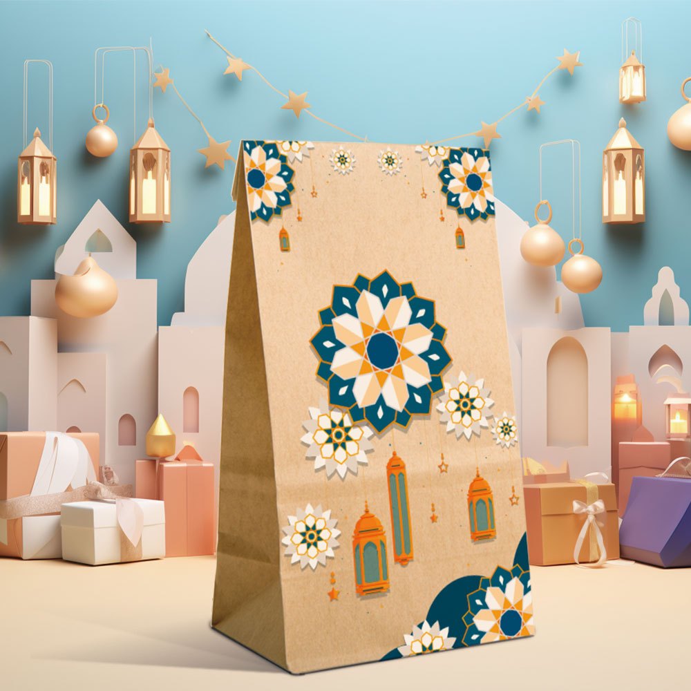 Paperbag container cookies souvenir craft paper eid mubarak eid al-Fitr ...