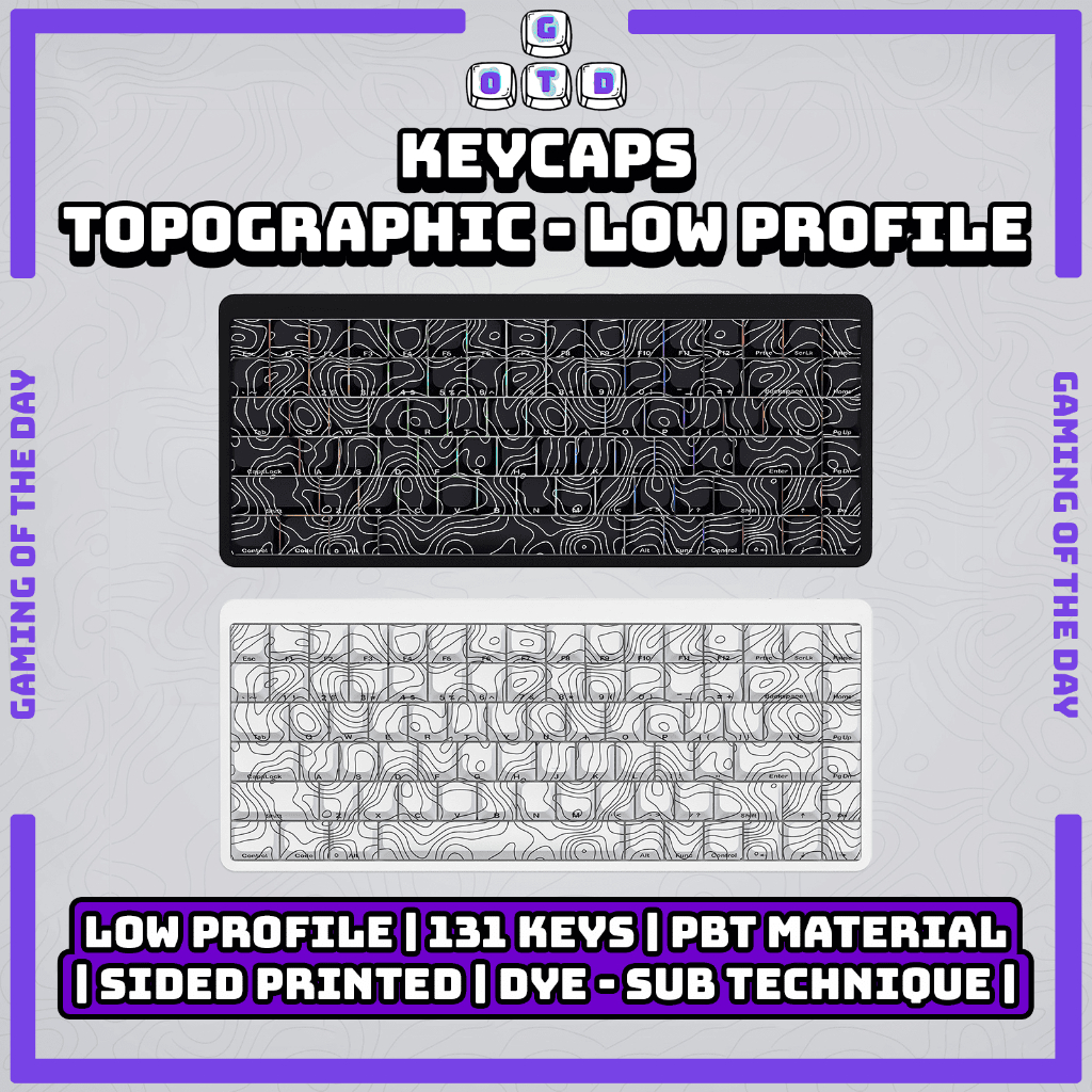 Low Profile Topographic Keycaps | Low Profile Keycaps | Side Print ...