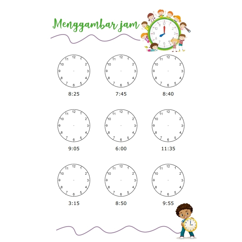 Printable Worksheet Introducing Clocks and time | Reading the Clock ...