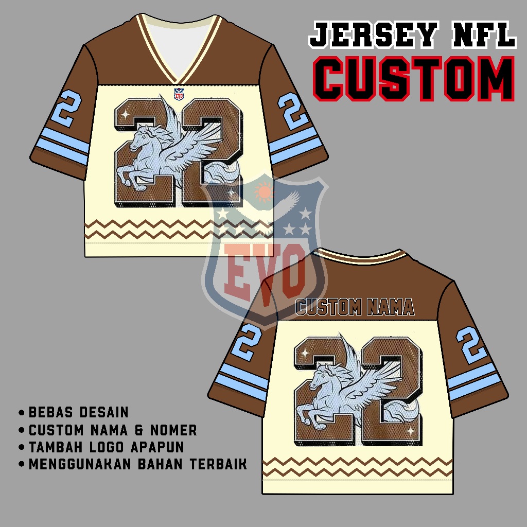 MINIMAL NFL CUSTOM Rugby Football Boxy Jersey Free Design J (Minimum ...