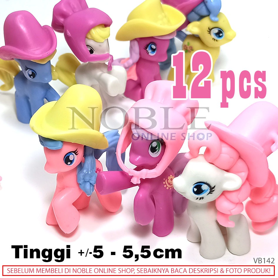 Little Pony 12 Figure Cowboy Cute Horse Cowboy Pastel Color Hat Toys ...