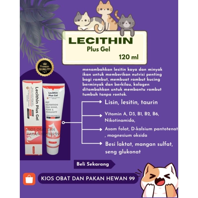Lecithin Plus Gel 120 grams (Nutrition for bones, feathers and pet ...