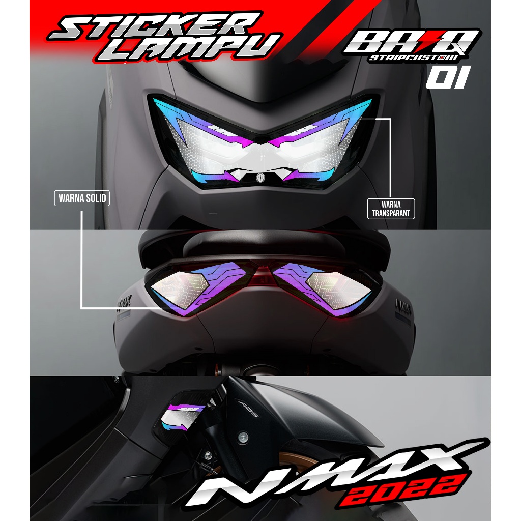 01 NMAX HEADLIGHT STICKER 2022 - NMAX EYEBROW LIGHT STICKER 2022 SIMPLE ...
