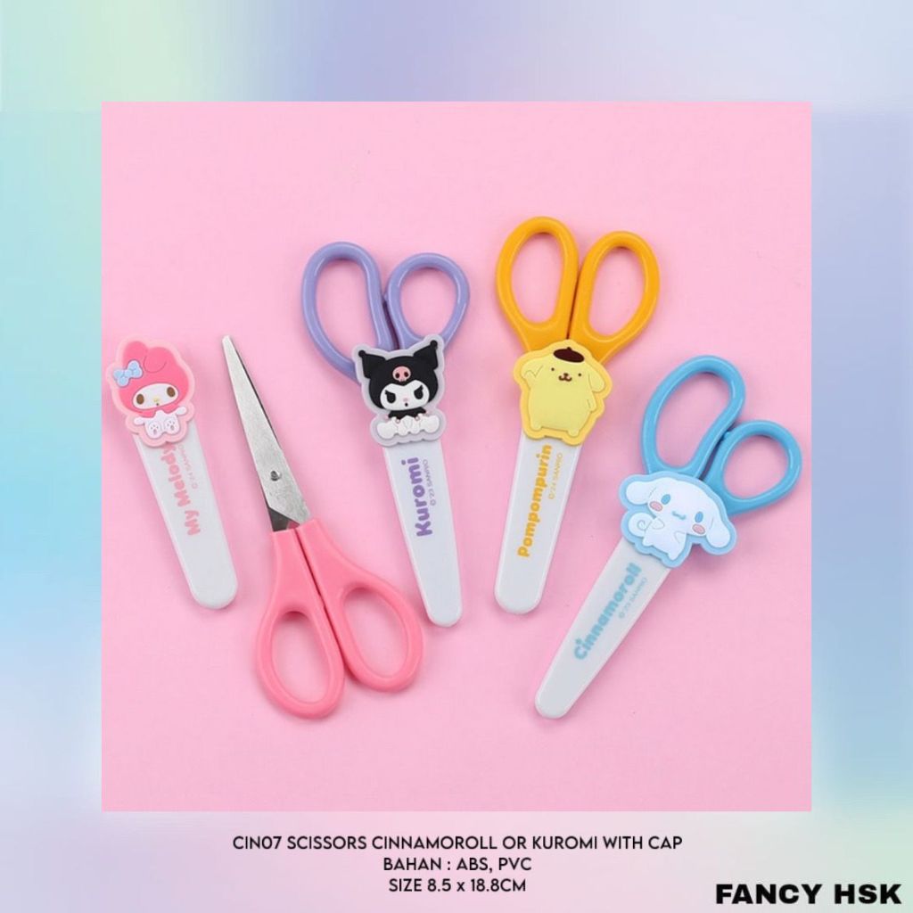Korea SCISSORS CINNAMOROLL OR KUROMI WITH CAP CIN07 | Shopee Philippines