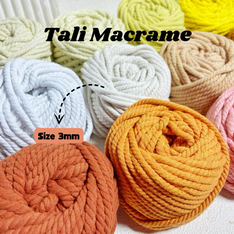5 meters MACRAME ROPE COLOR COTTON ROPE 3MM | Shopee Philippines