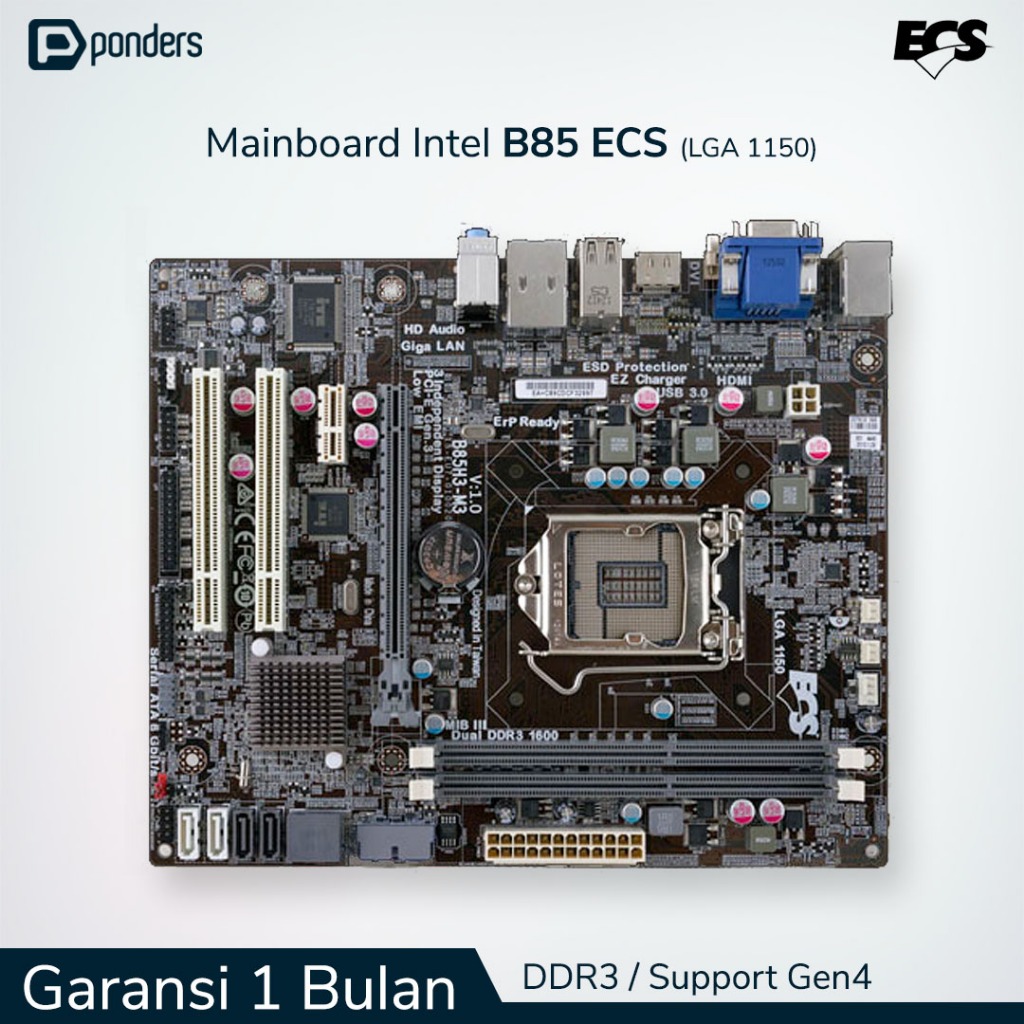 Intel ECS B85 LGA 1150 DDR3 Mainboard Support Gen4 | Shopee Philippines