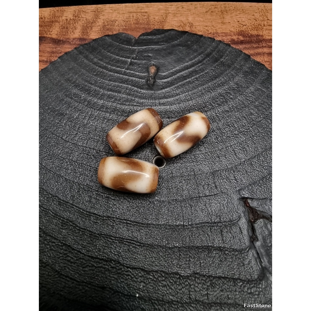 Agate Dzi Tiger Fang Tooth Blessed Tibetan Protector Stone 19x10mm ...