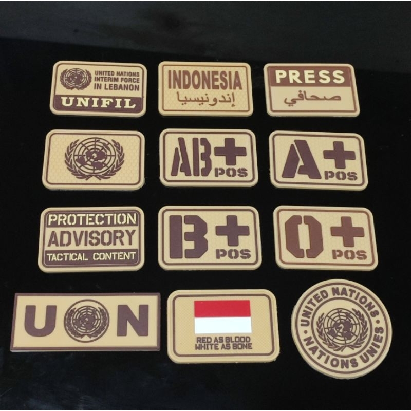 United NATIONS / BLOOD GROUP A+ UNIFIL LOGO rubber patch rubber emblem ...