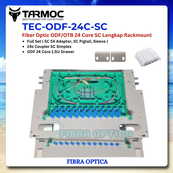 Odf/otb 24 Core SC Fiber Optic Complete with Rackmount | Odf 24C SC ...