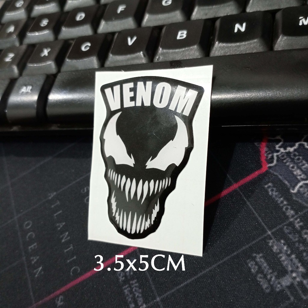 Venom Resin Embossed Sticker Small 3D Lycal Logo Sticker Unit | Shopee ...