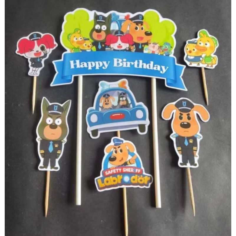 Sheriff Labrador Cake Topper Birthday Cake Decoration Topper | Shopee ...