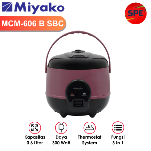 Rice COOKER MIYAKO CAPACITY 0.6 LITER MCM-606 B SBC / MCM606BSBC ...