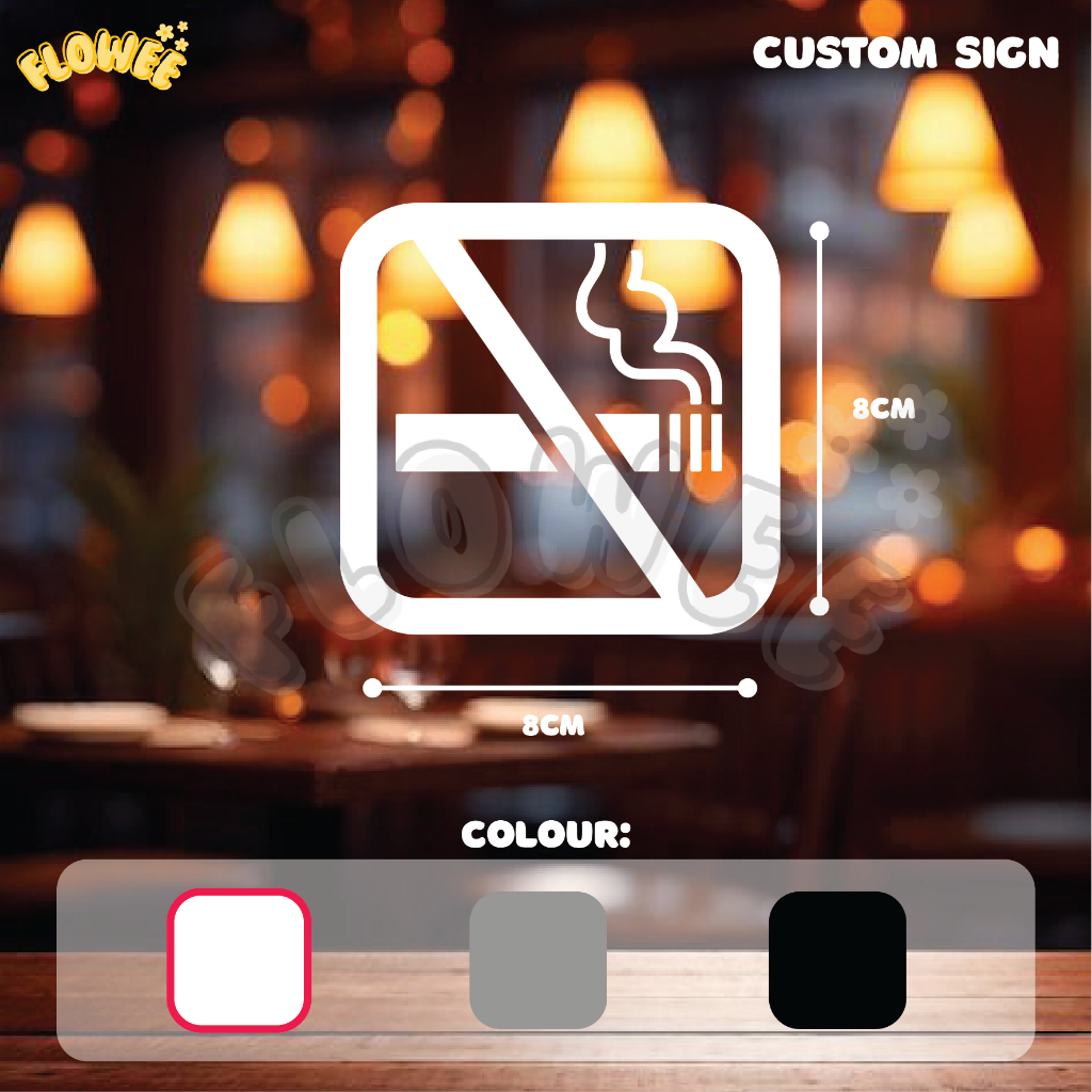 White sign sticker size 8x8 cm nolag mark sticker/ nolarang sticker ...