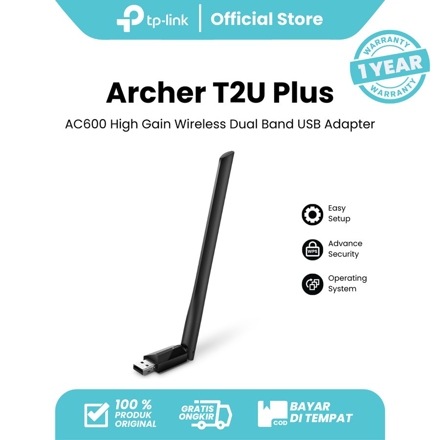 Tplink Archer T2U Plus AC600 wifi 5g High Gain Wireless Dual Band USB ...