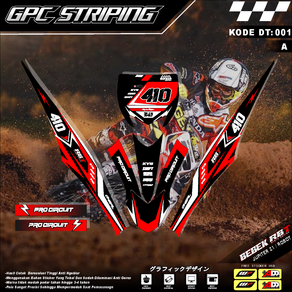 Yamaha JUPITER Z 1 Striping Sticker/ ROBOT MOTORCYCLE RBT DUCK ...