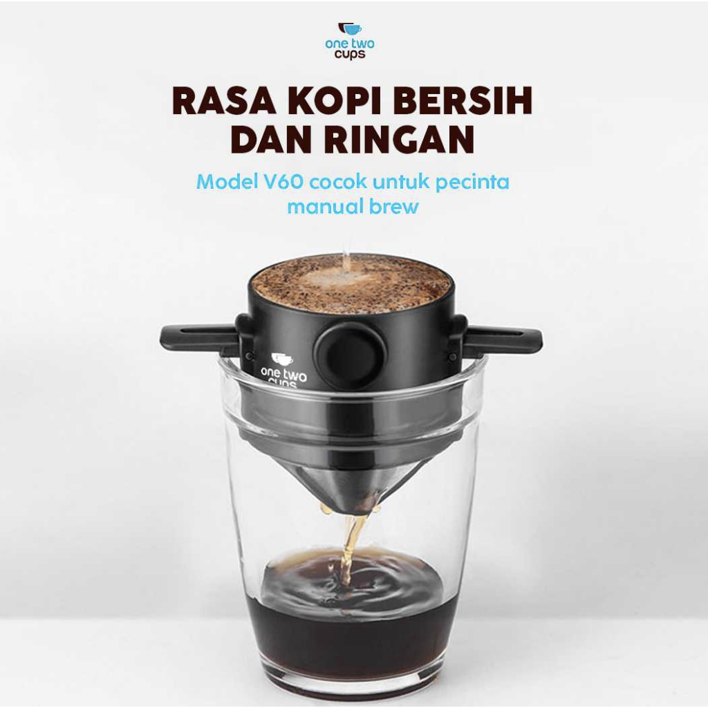 One Two Cups Portable Coffee Filter Cone Coffee Dripper V60 - V60 ...