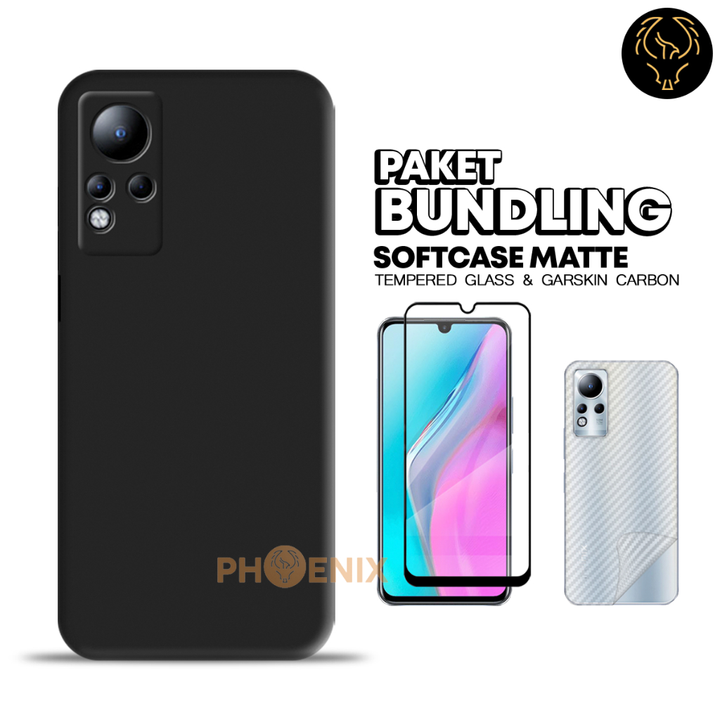 Infinix Note 11 Case Ultra Slim Matte Casing Free Tempered Glass and ...