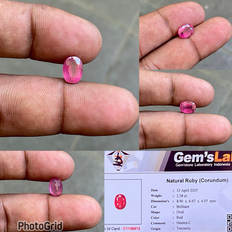 RUBI Natural Ruby Corundum Stone Ruby Tanzanian African Ruby Stone CT 2 ...