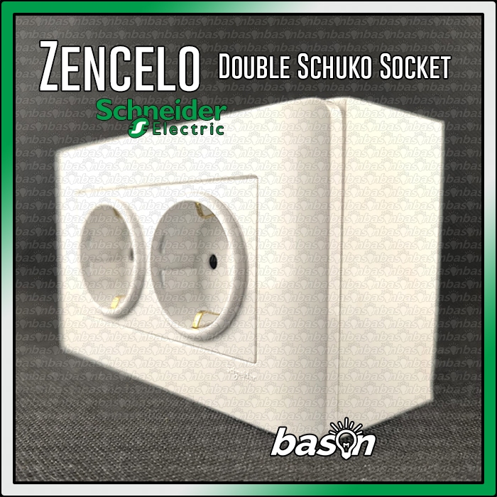 SCHNEIDER ZENcelo 2 Gang Schuko Socket - Double Double Socket - 16A ...