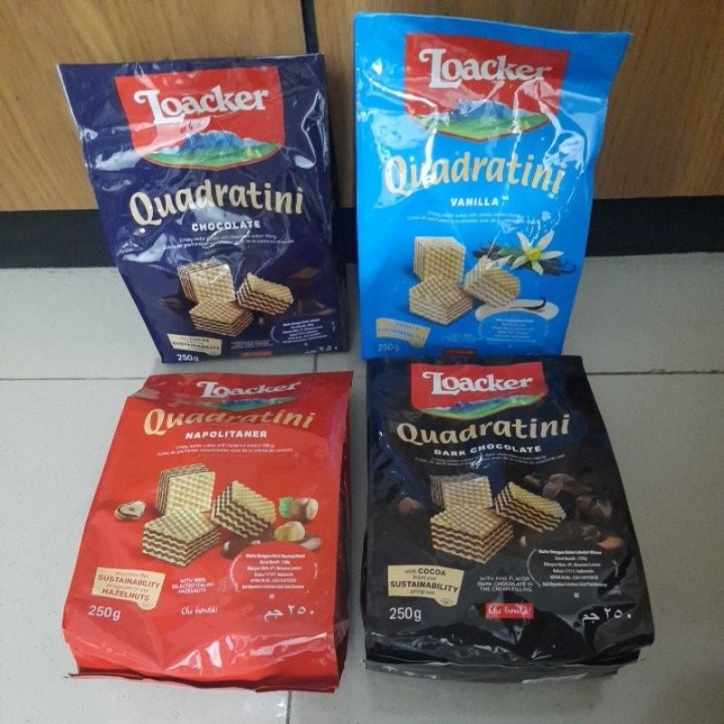 EXP Jan-Mei2026 Big Size Loacker Wafer Dark Chocolate Vanilla Hazelnut ...