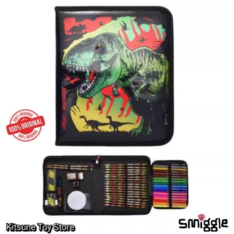 Smiggle Jurassic Park Kit Zip It Colored Pencils Set Original - Color ...