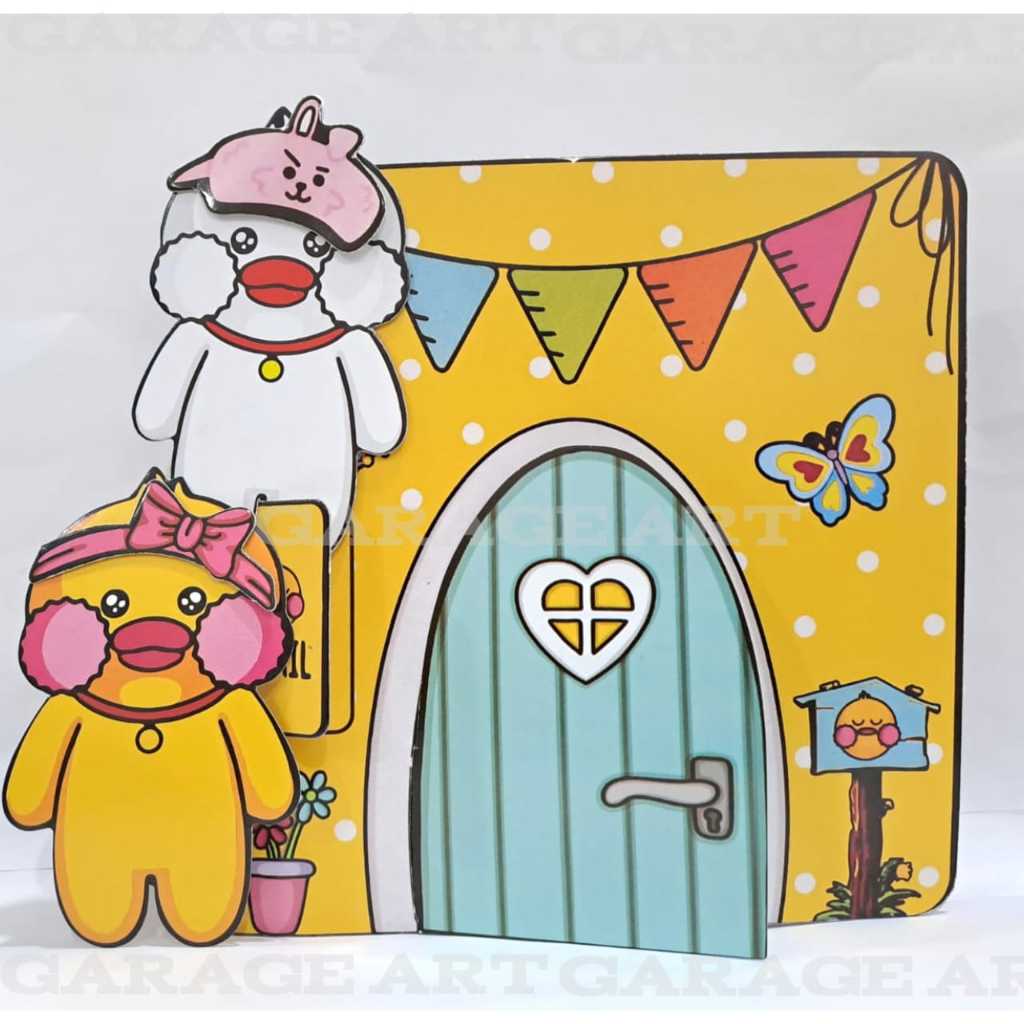 Garage Art paper doll toy BEBEK VIRAL paper duck house educational toy ...