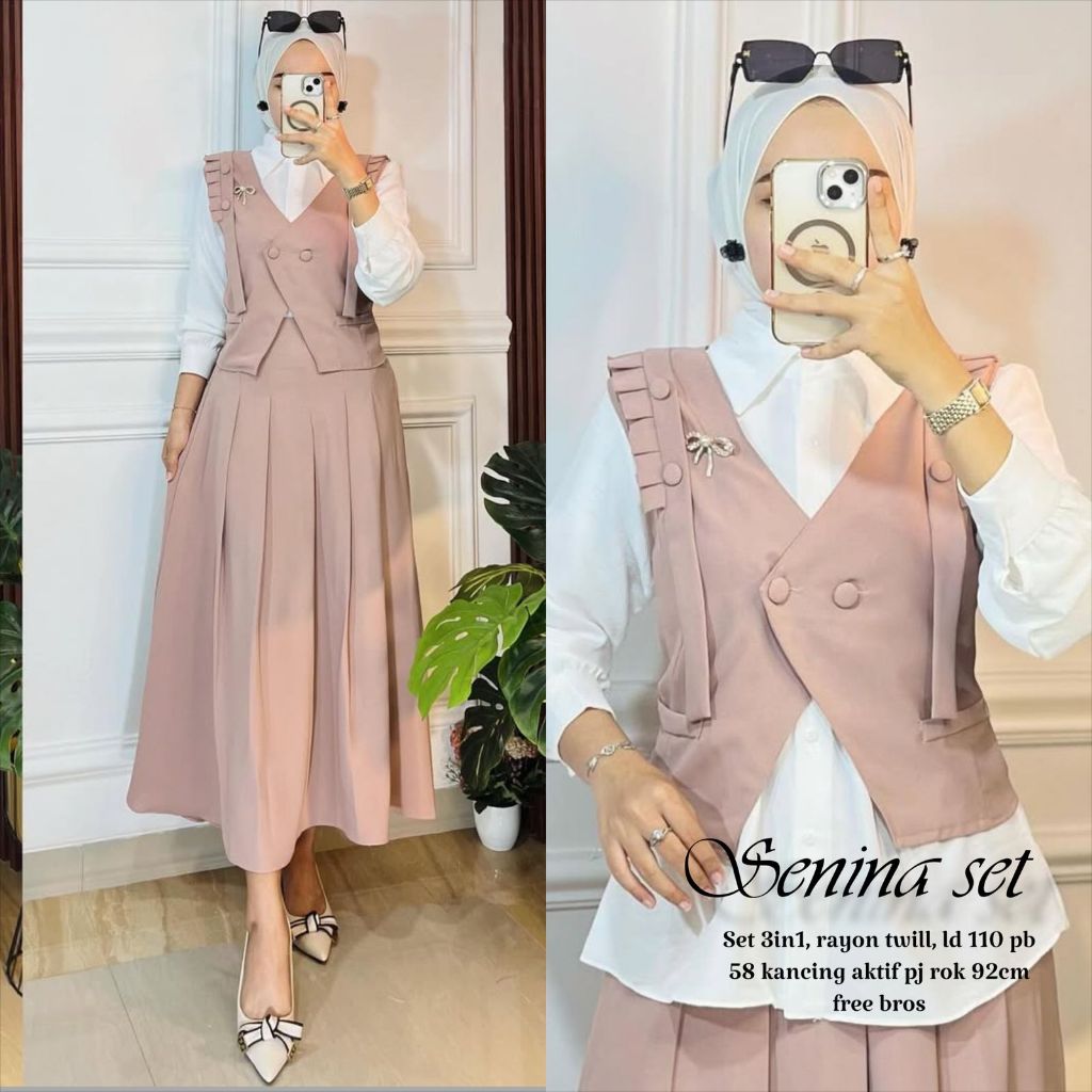 Senina Set.Yuzi Set.Yoona Set LATEST KIKINIAN LABEL Madani | Shopee ...