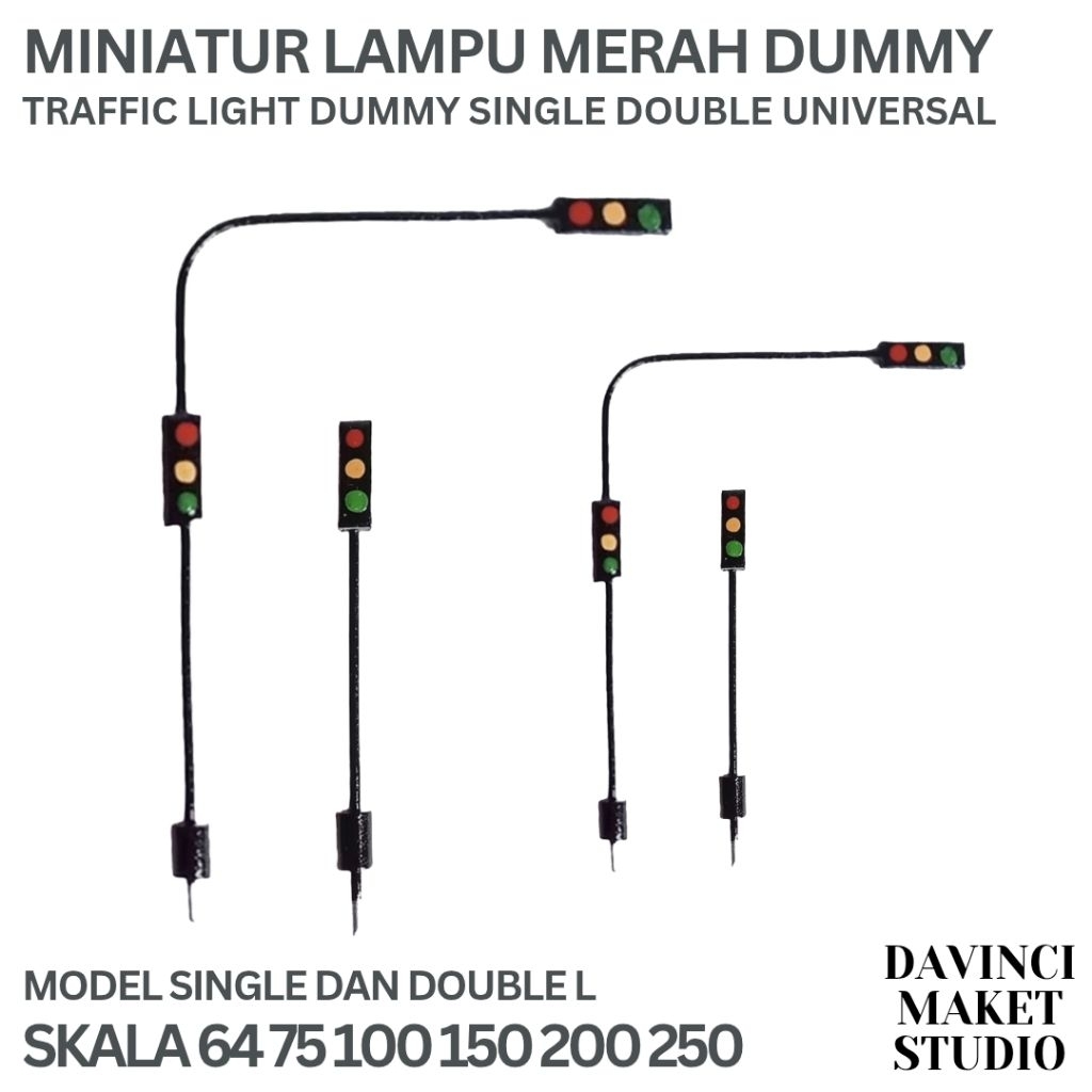MERAH (Pack) Miniature Red Lights Dummy Traffic No Lights Diorama Model ...