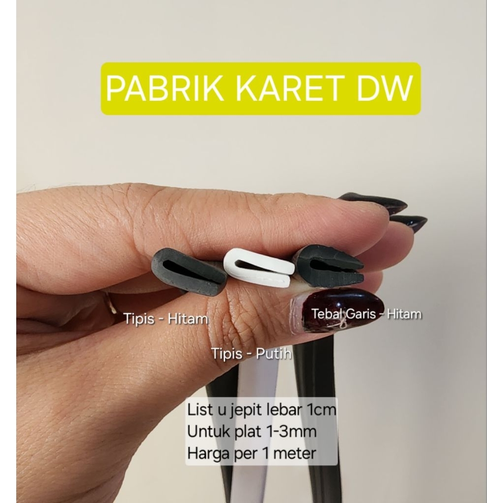Rubber List U Clip 1cm wide / RUBBER LIST HELMET WIDTH 1 cm | Shopee ...
