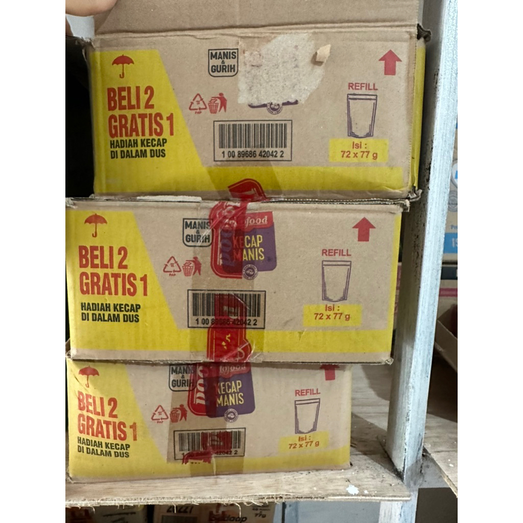 (1 box) Indofood Soy Sauce 77g contains 72 pcs (2000 packaging ...
